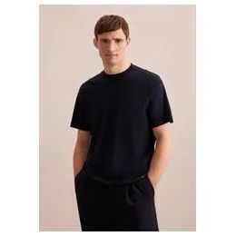 T-Shirt Seidensticker, Herren, Gr. M, blau (navy), 100% Baumwolle, unifarben, regular fit, Rundhals, Shirts, 1/2 Rundhals