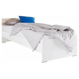 Bett wimex "Joker, Gästebett", weiß (weiß, struktureichefarben hell), B:96cm H:71cm L:205cm, Betten, Liegeflächen 90 oder 140x200cm, farbliche Akzente am Kopfteil
