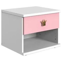 Nachtkommode wimex "Cindy2", rosa (weiß, rosé), B:46cm H:38cm T:40cm, Spanplatte, Sideboards