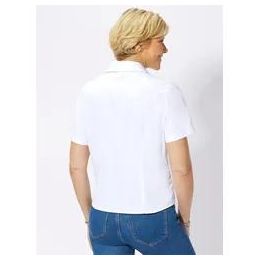 Hemdbluse Casual Looks, Damen, Gr. 42, weiß, 50% Baumwolle, 50% Polyester, unifarben, Blusen
