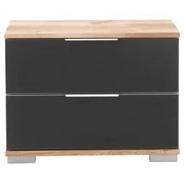 Nachtkommode wimex "Easy", grau (plankeneichefarben, grauglas), B:52cm H:40cm T:38cm, Sideboards