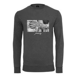 Mister Tee Rundhalspullover MISTERTEE "MisterTee Herren Pray 2.0 Crewneck", Herren, Gr. XL, grau (charcoal), 60% Baumwolle, 40% Polyester, unifarben, normal, Rundhals, Pullover