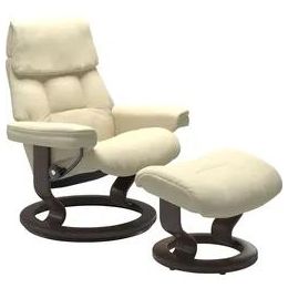 Relaxsessel stressless "Ruby", beige (vanilla paloma), B:74cm H:97cm T:74cm, Leder BATICK: BATICK ist ein leicht korrigiertes, durchgefärbtes und genarbtes Möbelleder, bei dem die meisten Unebenheiten und Spuren in der Regel entfernt wurden.;Leder PALOMA: PALOMA ist ein durchgefärbtes Semianilin-Möbelleder mit natürlicher Narbung., Sessel, mit Classic Base, Größe S, Gestell Eiche, Wenge, Braun & S