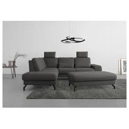 Sit & More Ecksofa SIT & MORE "Cinturo L-Form", grau (anthrazit), B:260cm H:88cm T:226cm, Sofas, inklusive Sitztiefenverstellung und Federkern, Sitzhöhe 45 cm