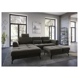 Sit & More Ecksofa SIT & MORE "Bendigo L-Form", grau (anthrazit), B:284cm H:87cm T:175cm, Sofas, inklusive Sitztiefenverstellung, Bodenfreiheit 15 cm, 2 Fußfarben