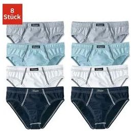 Slip Le Jogger, Jungen, Gr. 176, 8 Stk., bunt (grau, meliert, wei&szlig;, blau, marine), Jersey, Obermaterial: 100% Baumwolle, unifarben, k&ouml;rpernah, Unterhosen Slip, mit sportlichen N&auml;hten