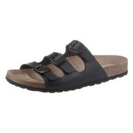 Pantolette ANISTON SHOES, Damen, Gr. 36, schwarz, Lederimitat, unifarben, Schuhe, Gartenschuh, Berufsschuh, Hausschuh mit Veloursleder-Fußbett
