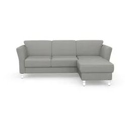 Sit & More Ecksofa SIT & MORE "Visby L-Form", silber, B:248cm H:87cm T:162cm, Sofas, wahlweise mit Bettfunktion und Bettkasten, frei im Raum stellbar