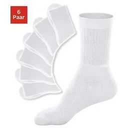 Tennissocken GO IN, Herren, Gr. 27-30, wei&szlig;, Materialmix, uni, elastisch, Socken Tennissocken, mit geripptem Schaft
