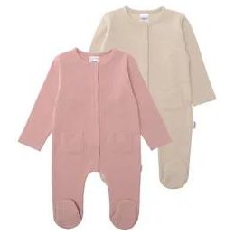 Overall Liliput, M&auml;dchen, Gr. 50, EURO-Gr&ouml;&szlig;en, braun (braun, rosa), 95% Baumwolle, 5% Polyester, Rundhals, Overalls Overall, mit praktischer Druckknopfleiste