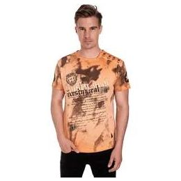 T-Shirt Rusty Neal, Herren, Gr. S, orange, 100% Baumwolle, bedruckt, normal, Rundhals, Shirts, in tollem Batik-Design