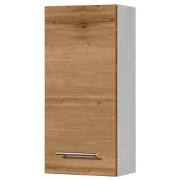 Hängeschrank Welltime "Trento, verschiedene Ausführungen und Farben", braun (wotaneiche, weiß), B:30cm H:64cm T:20cm, MDF, Holzwerkstoff, Schränke, Badmöbel, Breite 30 cm, 1 Tür, 2 Einlegeböden, Made in Germany