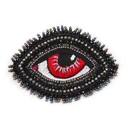 Brosche "Eye", Damen, rot, Textil, Collezione Alessandro, Broschen, mit Augenmotiv