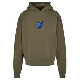 Mister Tee Sweatshirt MISTERTEE "MisterTee Unisex Le Papillon Heavy Oversize Hoody", Herren, Gr. L, grün (olive), 100% Baumwolle, bedruckt, Sweatshirts