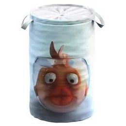 Wäschekorb Sanilo "Goldfisch", orange (orange, blau), H:55cm Ø:37cm, Polyester, Wäschesammler
