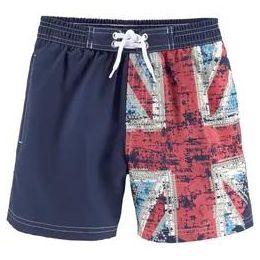 Badeshorts Venice Beach, Jungen, Gr. 110/116, N-Gr, blau (marine, bedruckt), Polyester, bedruckt, Badehosen Badeshorts, elastischer Bund, mit Innenslip, mit kleiner Innentasche