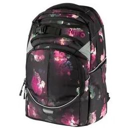 Schulrucksack Nitro "Superhero", Gr. B/H/T: 30cm x 44cm x 22cm, schwarz (schwarz rose), Polyester, Rucksäcke, für Schule und Freizeit
