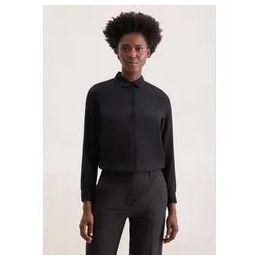 Hemdbluse Seidensticker, Damen, Gr. 4XL (48), schwarz, 100% Viskose, unifarben, regular fit, ohne Ausschnitt, Blusen, 1/1 Uni