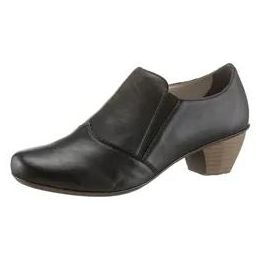 Hochfrontpumps Rieker, Damen, Gr. 41, schwarz, Leder, unifarben, Schuhe, Abendschuh, Trichterabsatz, Festtagsschuh, mit Stretcheinsätzen, Topseller