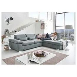 Ecksofa DIE PLANBAR "MP-IN17041 L-Form", grau (steel), B:320cm H:85cm T:260cm, 100% Polyester, Sofas, Sitztiefenverstellung, optional mit Kopfteilverstellung & Bettfunktion