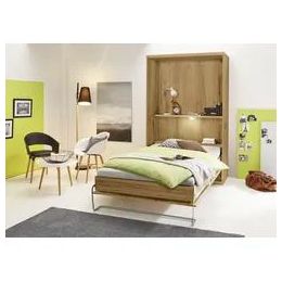 Schrankbett Priess "Ancona", braun (eiche artisan), H:211cm, Schrankbetten, mit Regal und LED-Beleuchtung