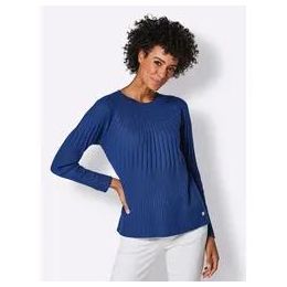 Strickpullover CREATION L PREMIUM "Seiden-Kaschmir-Pullover", Damen, Gr. 50, blau (royalblau), 85% Seide, 15% Kaschmir, unifarben, Pullover