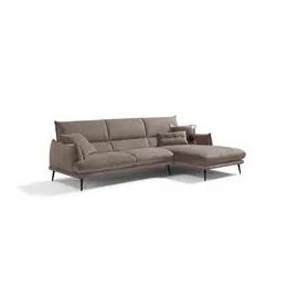 Ecksofa Egoitaliano "FUNNY, hochwertiges und aktuelles Design, bequeme Rückenlehne", braun (schlammfarben), B:265cm H:90cm T:225cm, 100% Polyester, Sofas, hochwertiger Sitzkomfort, L-Form