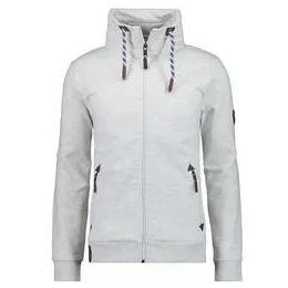 Sweatjacke Ragman, Herren, Gr. 5XL6062, grau (grau, melange), 65% Baumwolle 35% Polyester, regular fit, Sweatjacken