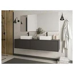 Waschbeckenunterschrank hängend - Anthrazit - 150 cm - ISAURE II