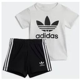 T-Shirt & Shorts Adidas ORIGINALS "SHORT TEE SET", Kinder, Gr. 80, schwarz-weiß (schwarz, weiß), Obermaterial: 100% Baumwolle, KOB Set-Artikel