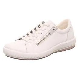 Sneaker Legero "TANARO 5.0", Damen, Gr. 41, weiß (sanftes weiß), Nappaleder, unifarben, Schuhe, Komfortschuh, Freizeitschuh, Schnürschuh mit Reißverschluss