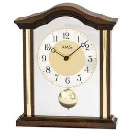 Pendeltischuhr AMS "T1174/1", braun (nussbaumfarben), Tischuhren, Wohnzimmer, Esszimmer, Holz,Made in Germany