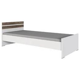 Bett wimex "Joker, Gästebett", weiß (weiß, flagstaff eiche), B:96cm H:71cm L:205cm, Betten, Liegeflächen 90 oder 140x200cm, farbliche Akzente am Kopfteil