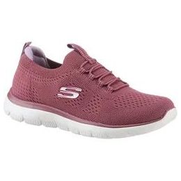 Slip-On Sneaker Skechers "SUMMITS", Damen, Gr. 43, lila (himbeere), Textil, Schuhe, Freizeitschuh, Halbschuh, Slipper mit flexibler Traktionslaufsohle