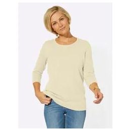 3/4 Arm-Pullover Classic Basics "Pullover", Damen, Gr. 48, weiß (wollweiß), 100% Polyacryl, unifarben, Pullover