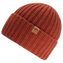 Strickmütze Chillouts "Darian Hat", Damen, braun (rust), Feinstrick, Baumwollmischung, unifarben, Mützen, mit extra hohem Umschlag
