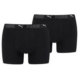 Boxershorts Puma "Puma MEN SPORT COTTON BOXERS 2P", Herren, Gr. L, schwarz, Jersey, Obermaterial: 95% Baumwolle, 5% Elasthan, unifarben, bedruckt, normal, Unterhosen, mit Markenschriftzug im Bund