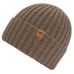 Strickmütze Chillouts "Darian Hat", Damen, braun, Feinstrick, Baumwollmischung, unifarben, Mützen, mit extra hohem Umschlag