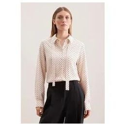 Schluppenbluse Seidensticker, Damen, Gr. XXL44, weiß (sanftes weiß), 100% Viskose, gemustert, gepunktet, regular fit, ohne Ausschnitt, Blusen, 1/1 Druck