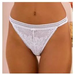 Tanga Lascana, Damen, Gr. 48/50, weiß, Spitze, Obermaterial: 87% Polyamid, 13% Elasthan, Unterhosen, aus floraler Jacquardspitze