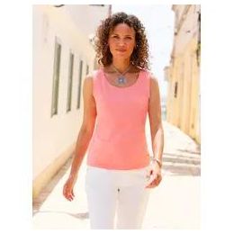 Shirttop Casual Looks, Damen, Gr. 44, rosa (flamingo), 95% Baumwolle, 5% Elasthan, unifarben, Rundhals, Tops
