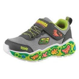 Lauflernschuh Skechers "PLAY SCENE", Kinder, Gr. 22, grau (grau, limette), Lederimitat, Textil, animal-print, Schuhe, Sneaker, Babyschuh mit Klettverschluss, Größenschablone zum Download