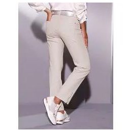 CRÉATION L 5-Pocket-Jeans CREATION L, Damen, Gr. 42, Normalgrößen, silber (metallicfarben), 98% Baumwolle, 2% Elasthan, unifarben, lang, Jeans