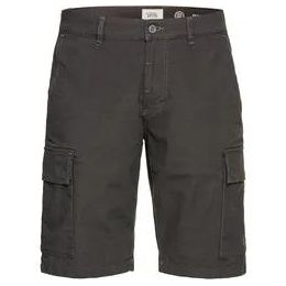 Cargobermudas Camel Active, Herren, Gr. 38, N-Gr, grau (thunderstorm), Web, Obermaterial: 98% Baumwolle, 2% Elasthan, unifarben, Casual, regular fit kniefrei, Hosen, Sommerhose mit Cargo-Taschen