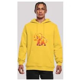 Kapuzenpullover F4NT4STIC "Süßer Triceratops Dinosaurier", Herren, Gr. XS, gelb (taxi gelb), Obermaterial: 65% Baumwolle, 35% Polyester, Casual, slim fit, Pullover, Premium Qualität