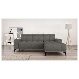 Ecksofa Inosign "CAZIE, Designsofa, L-Form, trendige Bubble-Optik", grau (dunkelgrau), B:249cm H:111cm T:174cm, 100% Polyester, Sofas, L-Form mit Wellenunterfederung, Recamiere rechts/links bestellbar