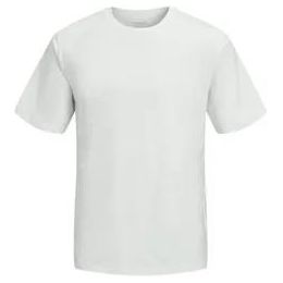 Jack & Jones Rundhalsshirt JACK & JONES "JJEPERFECT TEE O-NECK SS SN", Herren, Gr. M, weiß, Jersey, Obermaterial: 95% Baumwolle, 5% Elasthan, unifarben, regular fit taillenbedeckt, Rundhals, gerader Abschluss, Shirts, mit Rundhalsausschnitt