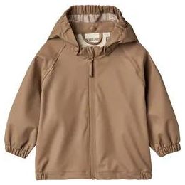 Regenjacke Wheat "Chardy", Baby, Gr. 92, braun (hazel), Web, Obermaterial: 100% Polyester, unifarben, Casual, regular fit, Jacken, mit abnehmbarer Kapuze und teilweise verschweißten Nähten