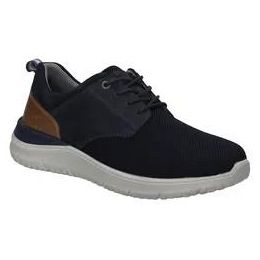 Sneaker Josef Seibel "Wales 03", Herren, Gr. 45, bunt (dunkelblau, braun), Leder, Textil, kontrastfarbene Details, Schuhe, Schlupfschuh, Slip-On Sneaker, Slipper mit elastischen Schnürsenkeln