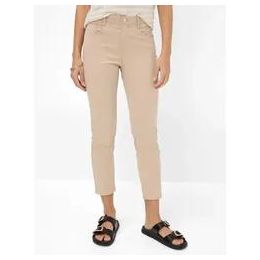 5-Pocket-Hose Brax "Style CAROLA S", Damen, Gr. 46, Normalgrößen, beige, Web, 78% Baumwolle, 19% Lyocell, 3% Elasthan, Hosen